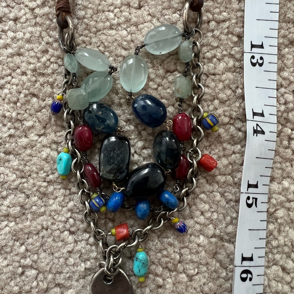 Jes Maharry Lapis Cross Layered Adjustable Necklace - Gem